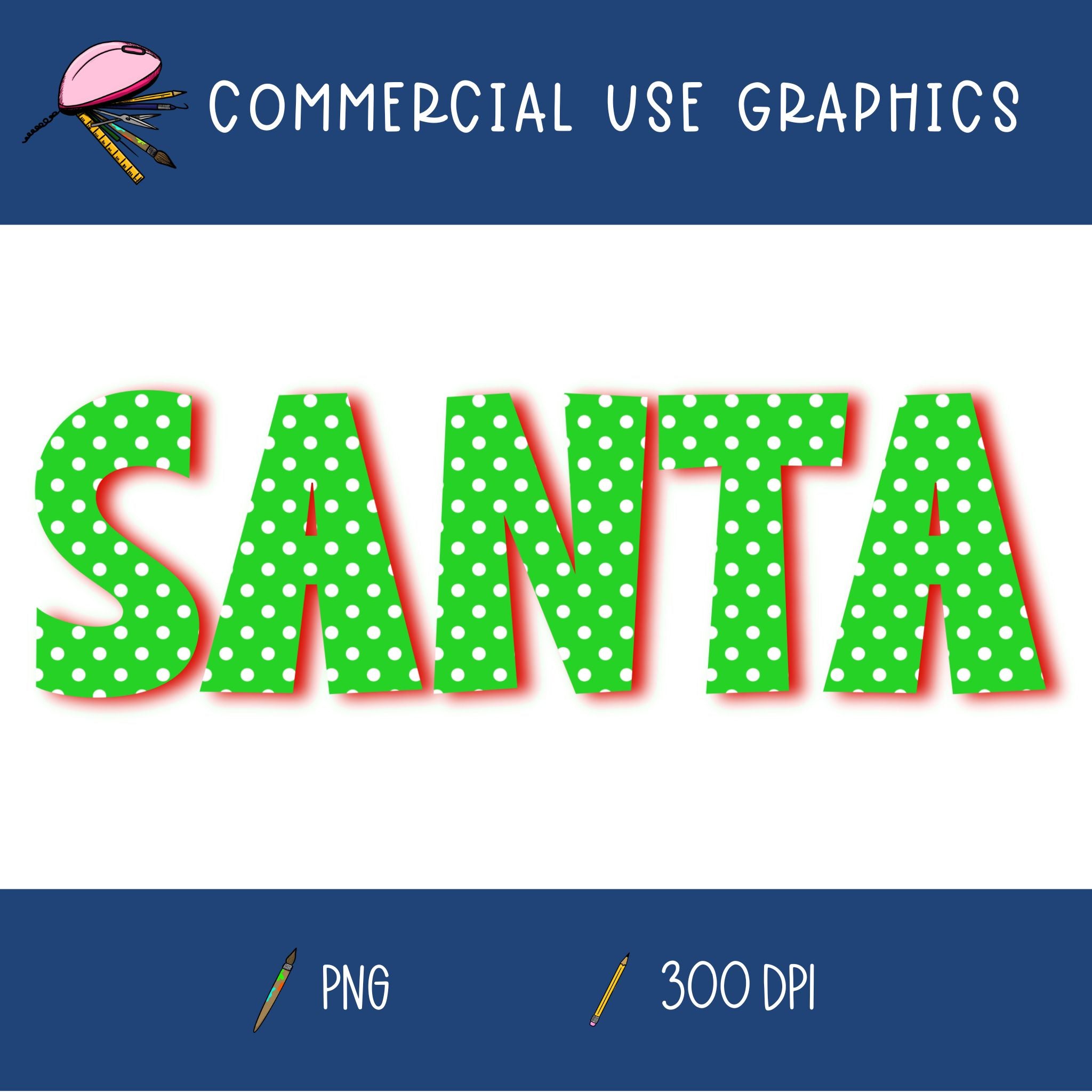 Santa Word Graphic #4 – Click & Create Design Studio